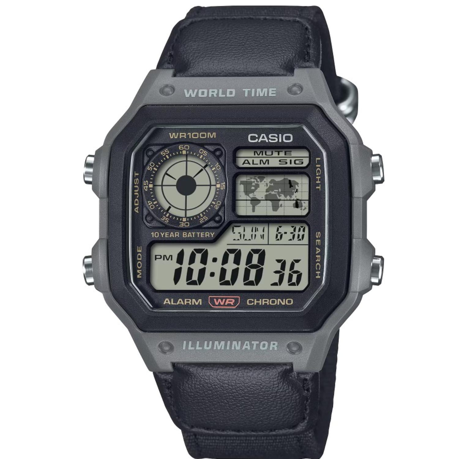 Casio, Men's World Time Sport Watch, AE1200WHUB-8AV, Gray - Walmart.com