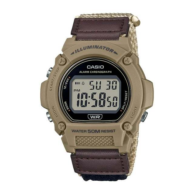 Casio Mens Digital Cloth Band Wristwatch, Tan - Walmart.com