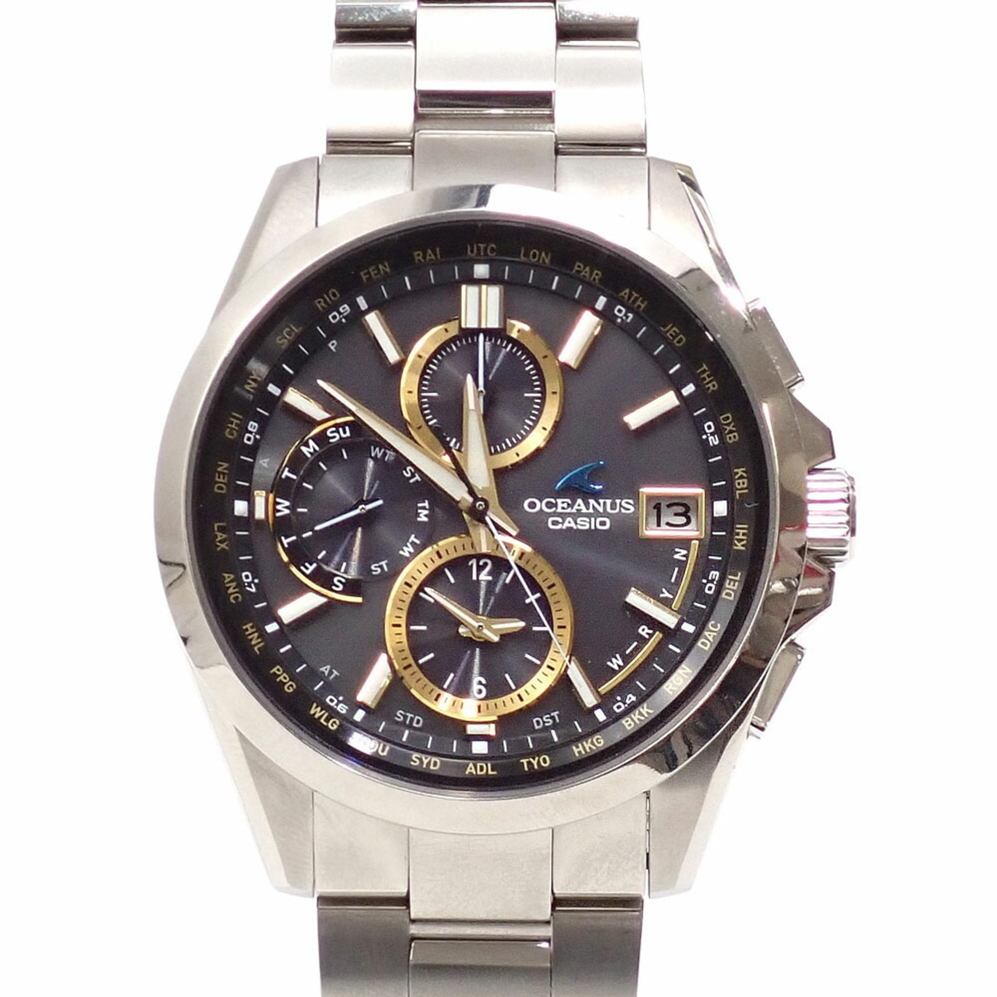 Pre-Owned Casio Oceanus Men's Watch Tough Solar Titanium OCW-T2600 Light-Charging... (Good ...