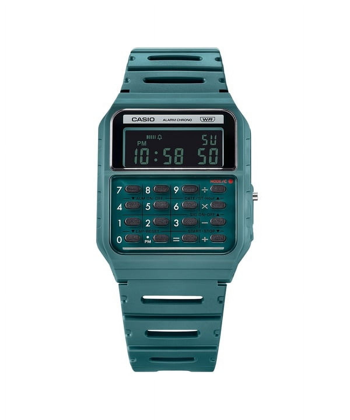 Casio POP Vintage Calculator Digital Green Bio-Based Resin Strap Quartz ...