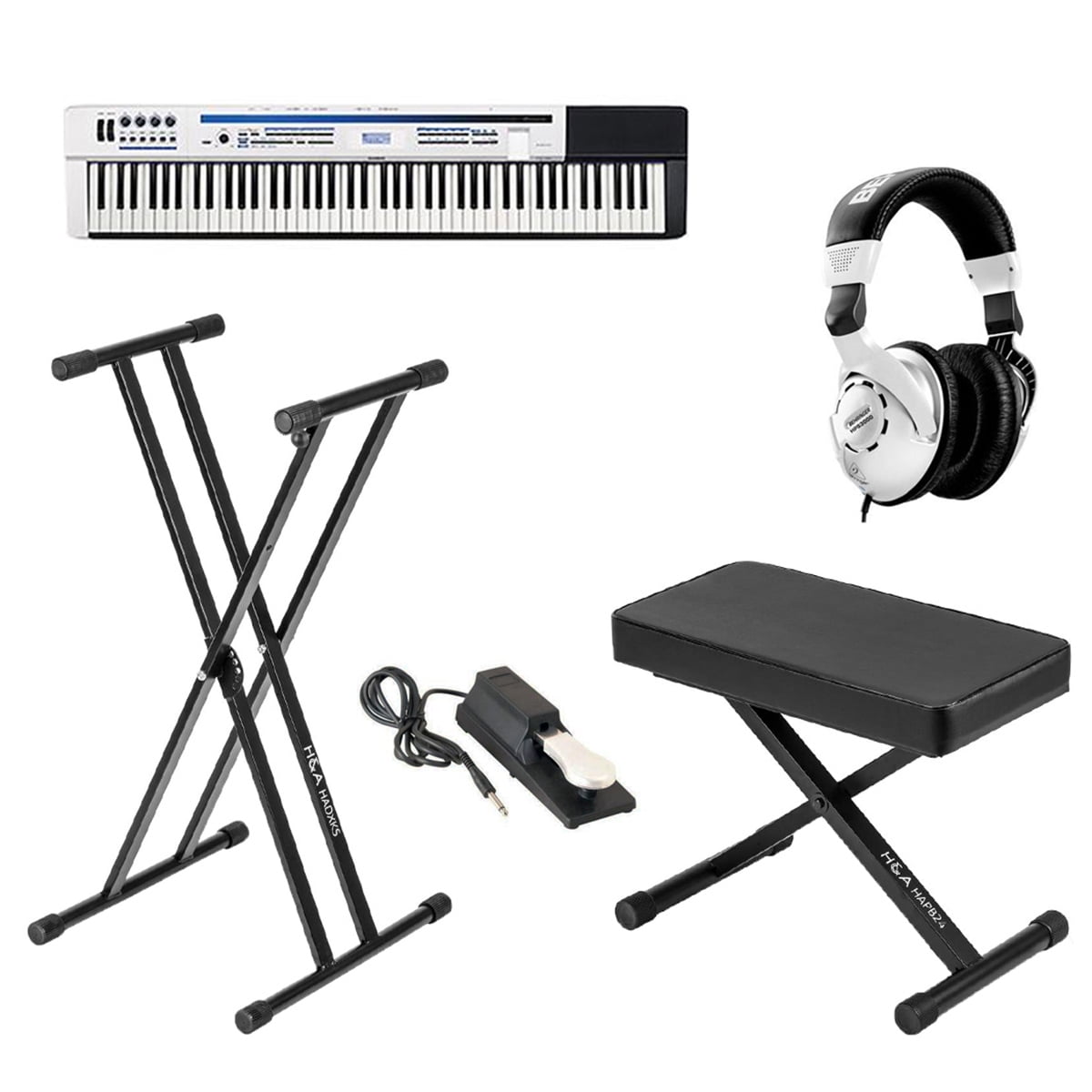 Casio PX-5S Privia 88-Key Professional Digital Stage Piano, Bundle with ...