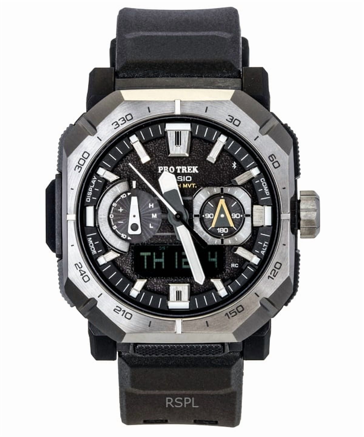 Casio Pro Trek Analog Digital Smartphone Link Black Rubber Strap Black ...