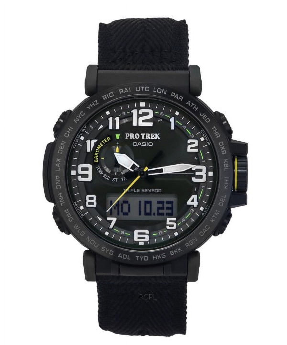 Casio ProTrek Analog Digital Bio Based Resin And Cloth Strap Green Dial Solar PRG-601YB-3 100M ...