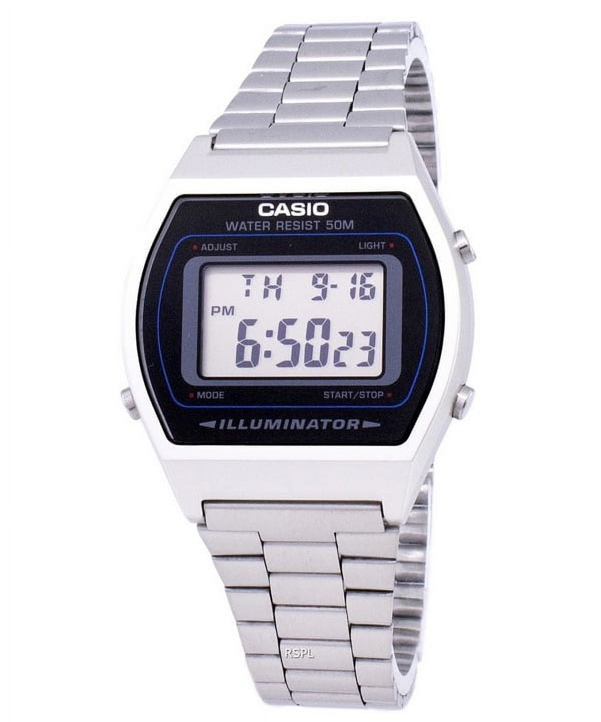 Casio Silver Stainless Steel Alarm Chronograph Unisex Digital Watch ...