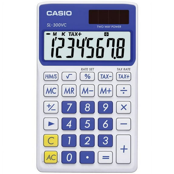 Casio Solar Wallet Calculator with 8-digit Display (Blue) - Walmart.com