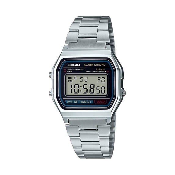 Casio Unisex Quartz Wristwatch, Stainless Steel Vintage Silver A158WA-1 ...