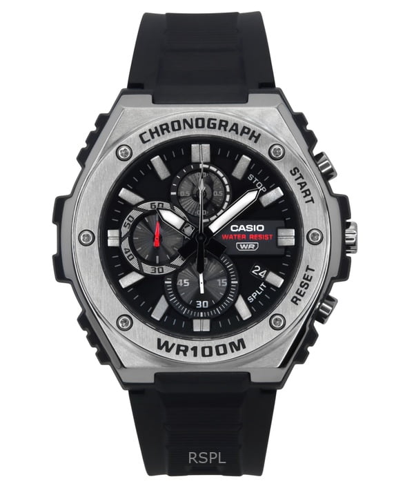 Casio MWA300H-1A Men's Chronograph Black Resin Strap Quartz Watch ...