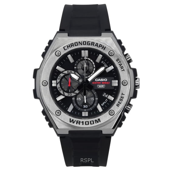 Casio MWA300H-1A Men's Chronograph Black Resin Strap Quartz Watch ...