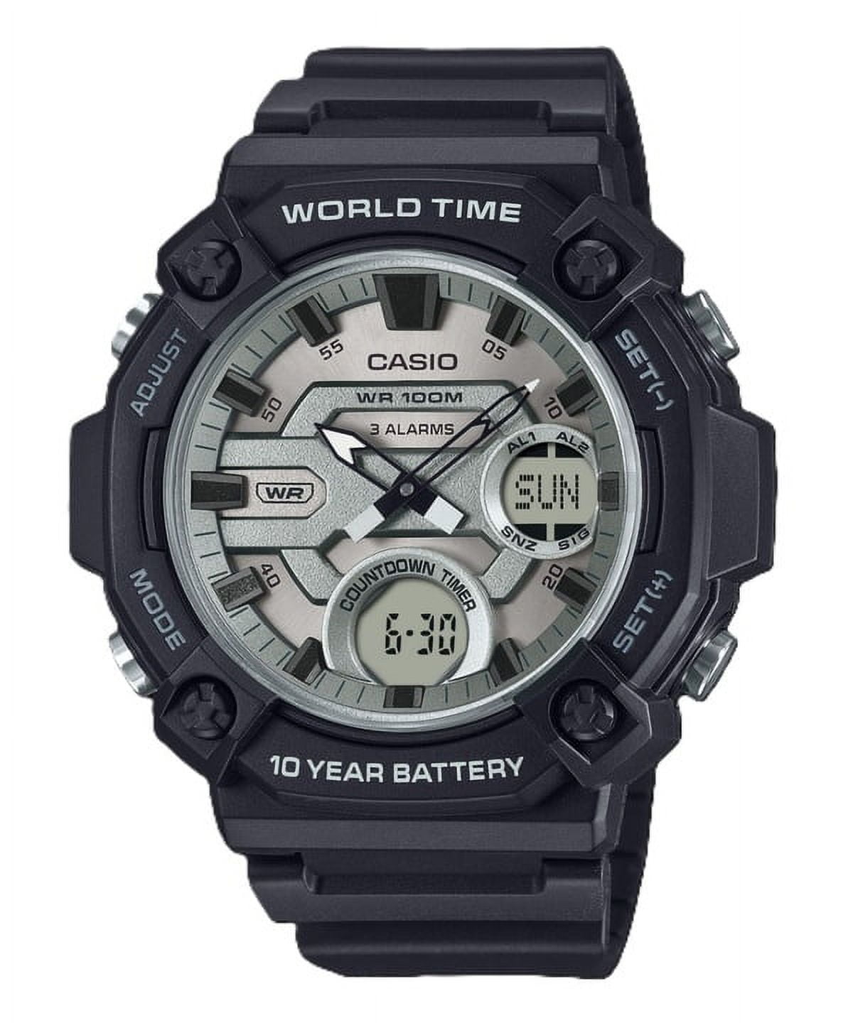 Casio Standard Analog Digital Resin Strap Silver Dial Quartz AEQ-120W ...