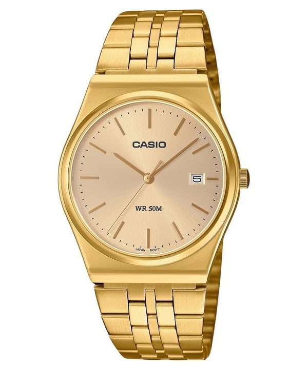Casio Unisex Watch, Gold Tone Stainless Steel, Gold Dial, Quartz ...