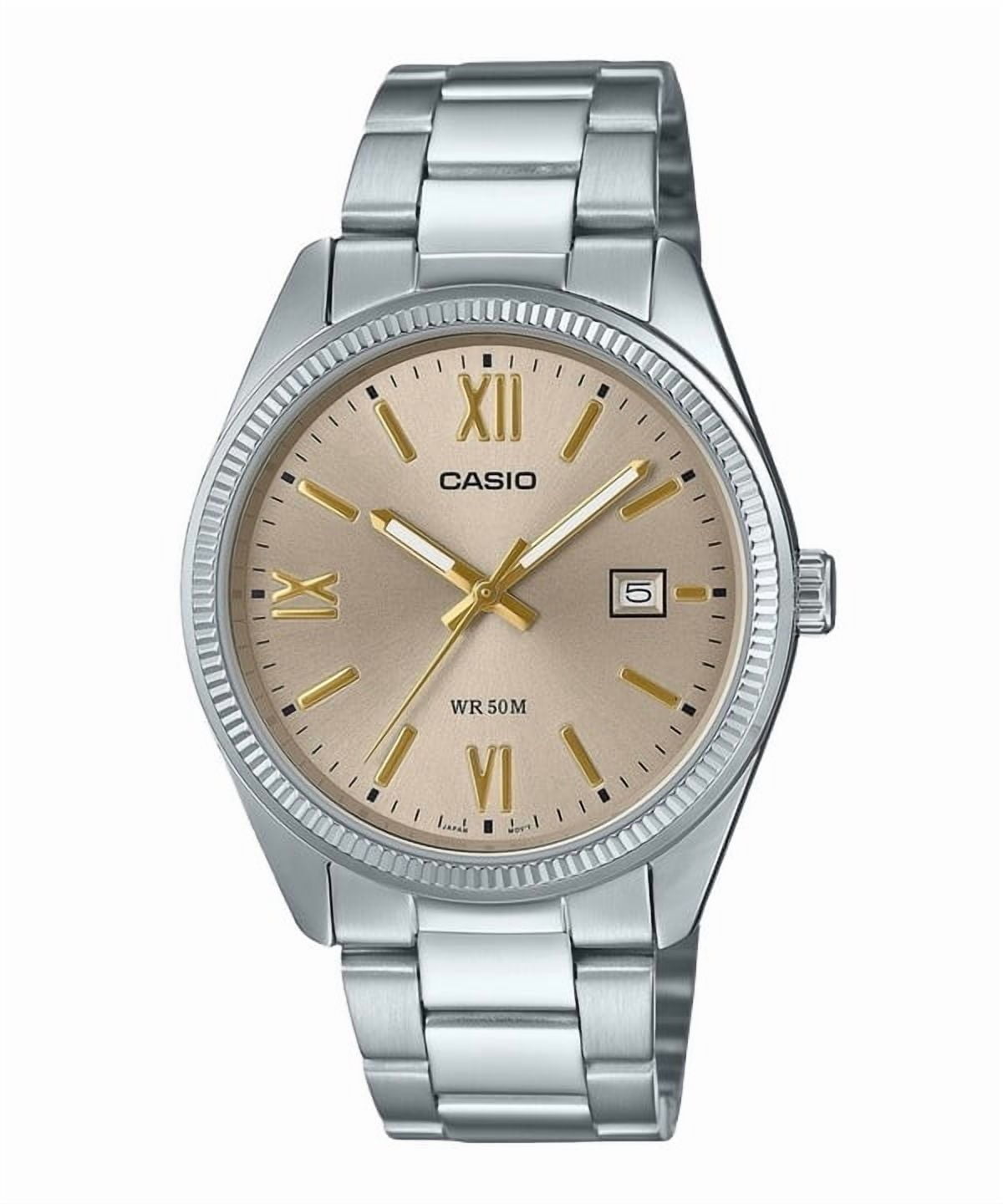 Casio Men’s Stainless Steel Analog Watch Champagne Dial - MTP-1302DD ...