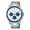 Casio Standard Analog Ion Plated Stainless Steel White Dial Quartz MTP ...