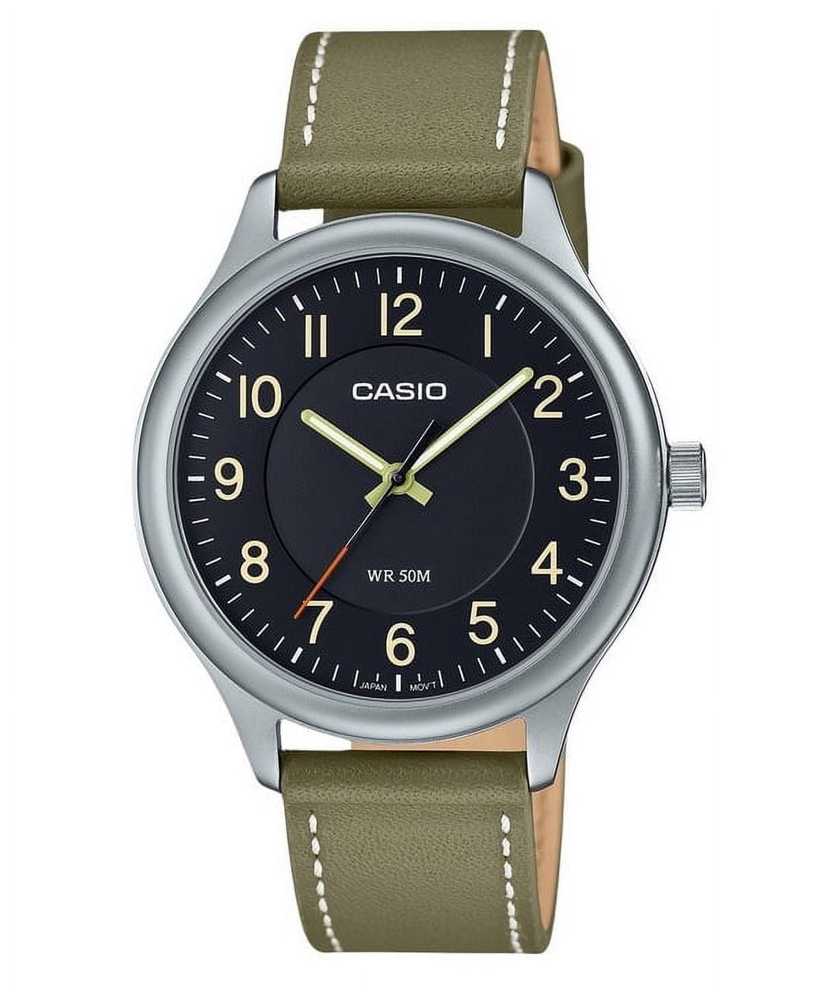 Casio Standard Analog Leather Strap Black Dial Quartz MTP-B160L-1B2 Men ...
