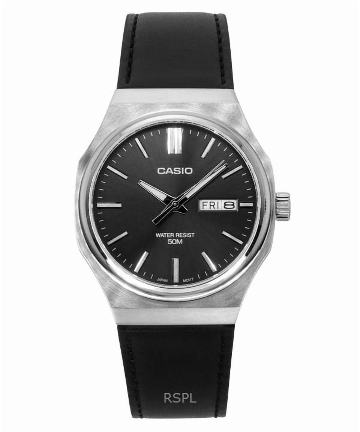 Casio Standard Analog Leather Strap Grey Dial Quartz MTP-E735L-8AV Men ...