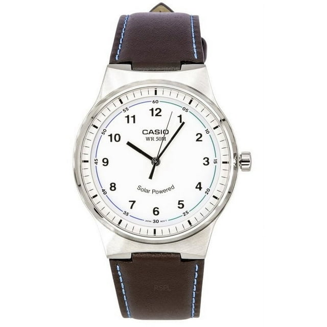 Casio Standard Analog Leather Strap White Dial Solar Powered MTP-RS105L ...