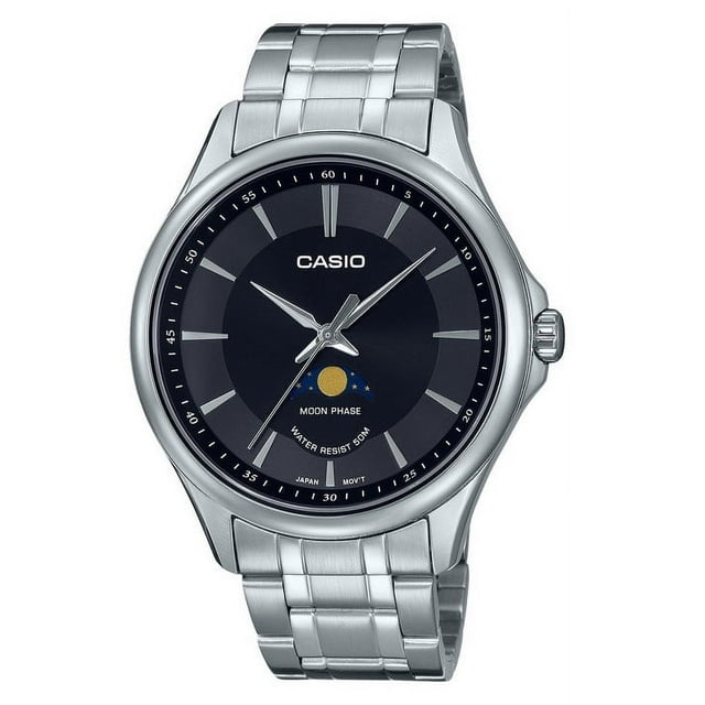Casio Standard Analog Moon Phase Black Dial Quartz MTP-M100D-1A Men's Watch - Walmart.com