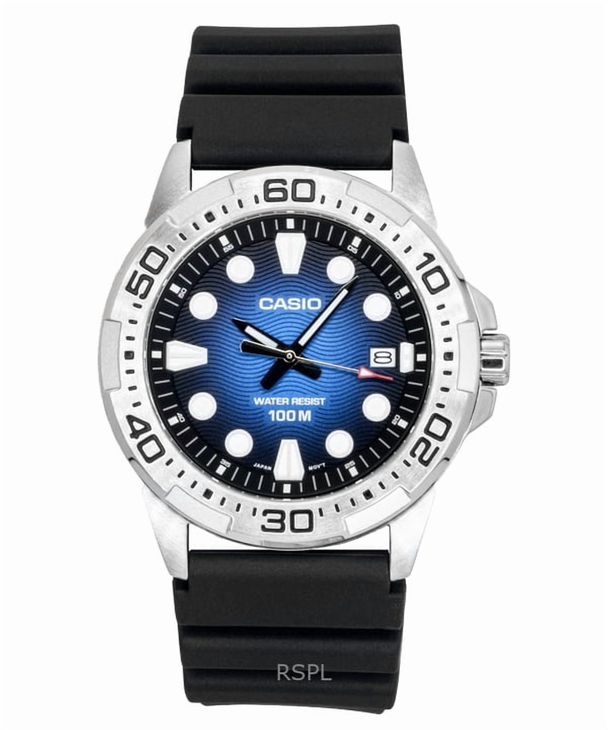 Casio Standard Analog Resin Strap Blue Dial Quartz MTD-140-2AV 100M Men ...