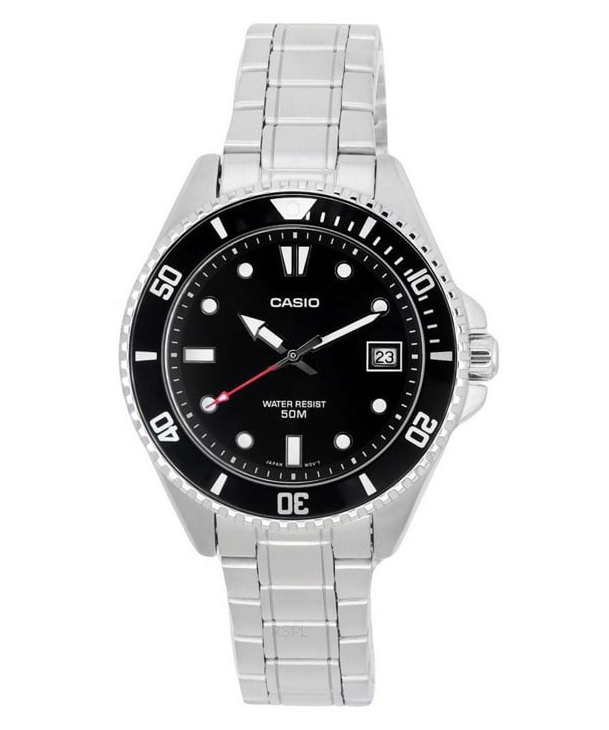 Casio Men's Stainless Steel Watch with Black Dial - MDV-10D-1A1VDF ...