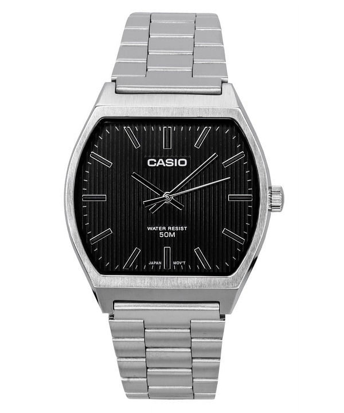 Casio Standard Analog Stainless Steel Black Dial Quartz MTP-B140D-1A ...