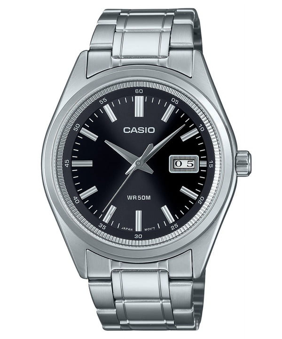 Casio Standard Analog Stainless Steel Black Dial Quartz MTP-B180D-1A1V ...