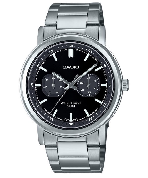 Casio Standard Analog Stainless Steel Black Dial Quartz MTP-E335D-1EV ...