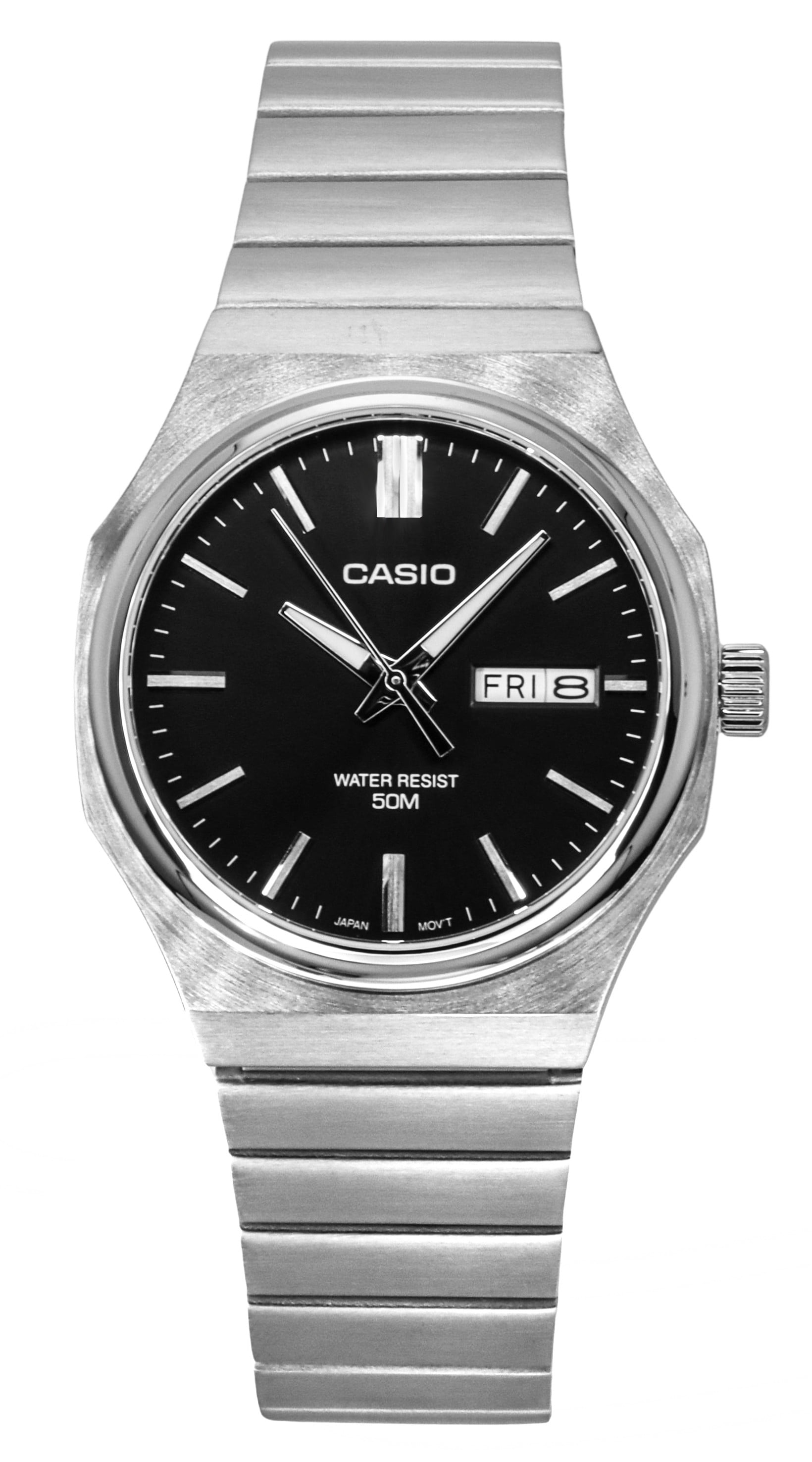 Casio Standard Analog Stainless Steel Black Dial Quartz MTP-E735D-1AV ...