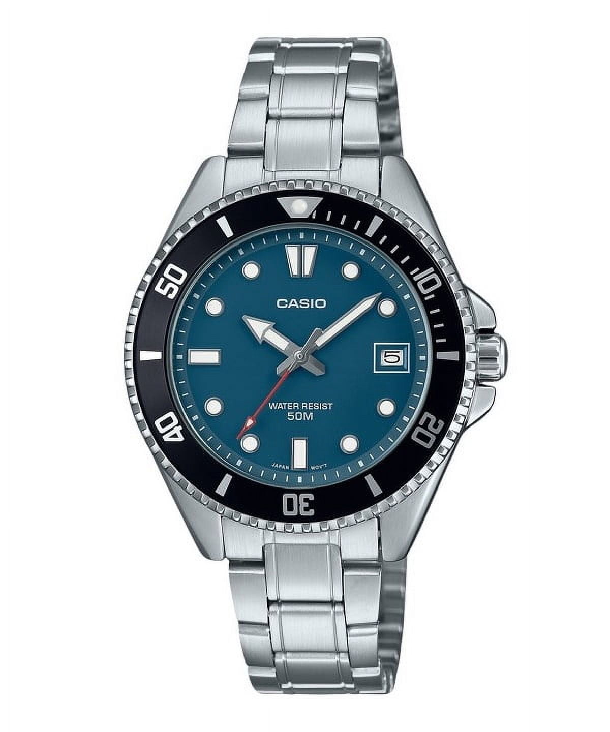 Casio Standard Analog Stainless Steel Blue Dial Quartz MDV-10D-2A1V Men ...