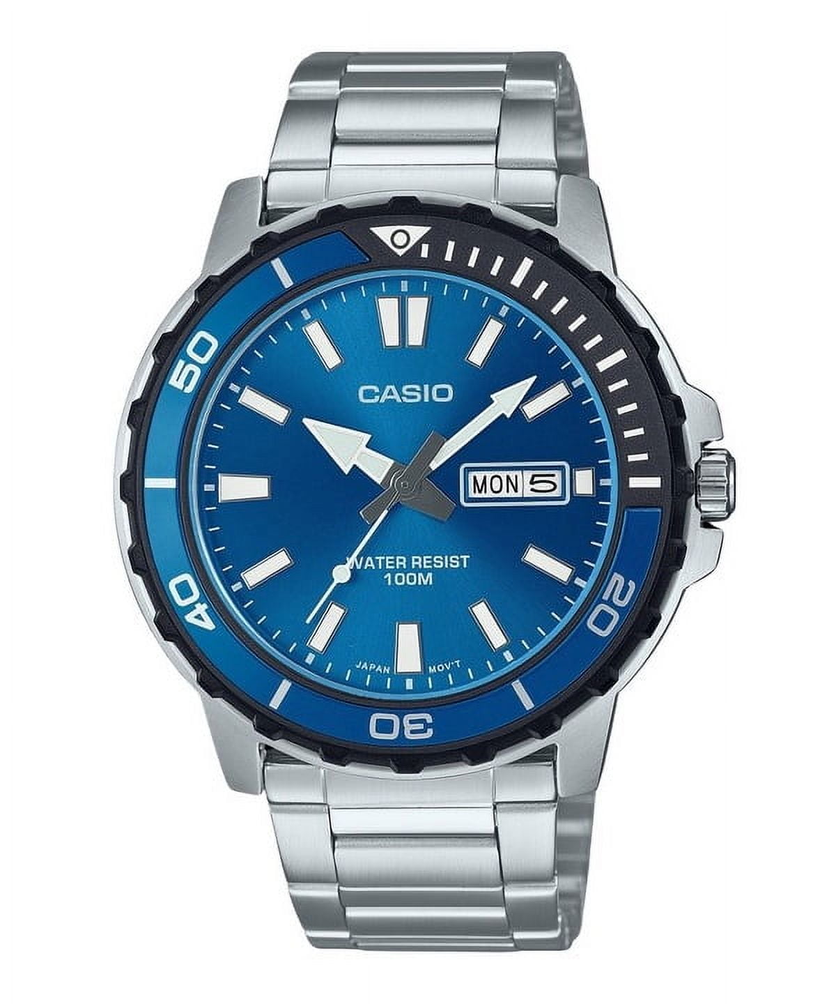 Casio Standard Analog Stainless Steel Blue Dial Quartz MTD-125D-2A1V ...