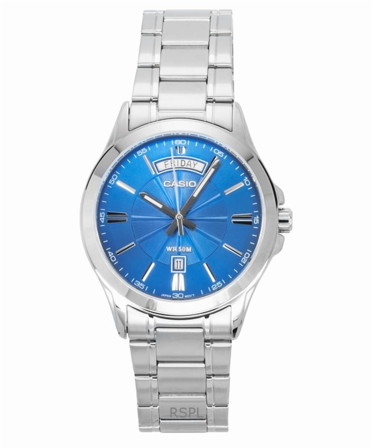 Casio Standard Analog Stainless Steel Blue Dial Quartz MTP-1381D-2AV ...