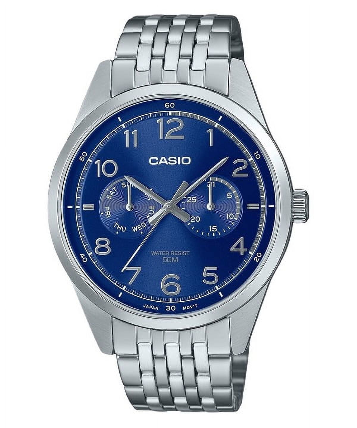Casio Standard Analog Stainless Steel Blue Dial Quartz MTP-E340D-2AV ...