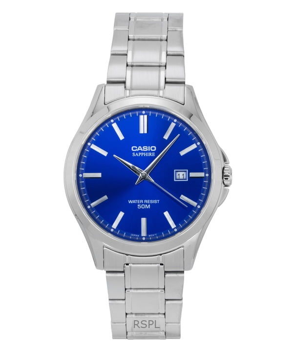 Casio Standard Analog Stainless Steel Blue Dial Quartz MTS-115D-2A1V ...