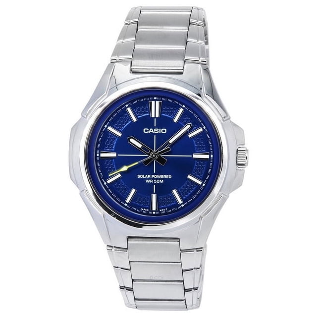Casio Standard Analog Stainless Steel Blue Dial Solar MTP-RS100D-2A Men ...
