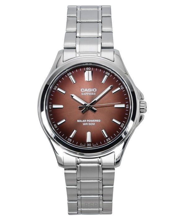 Casio Standard Analog Stainless Steel Brown Dial Solar MTS-RS100D-5A ...