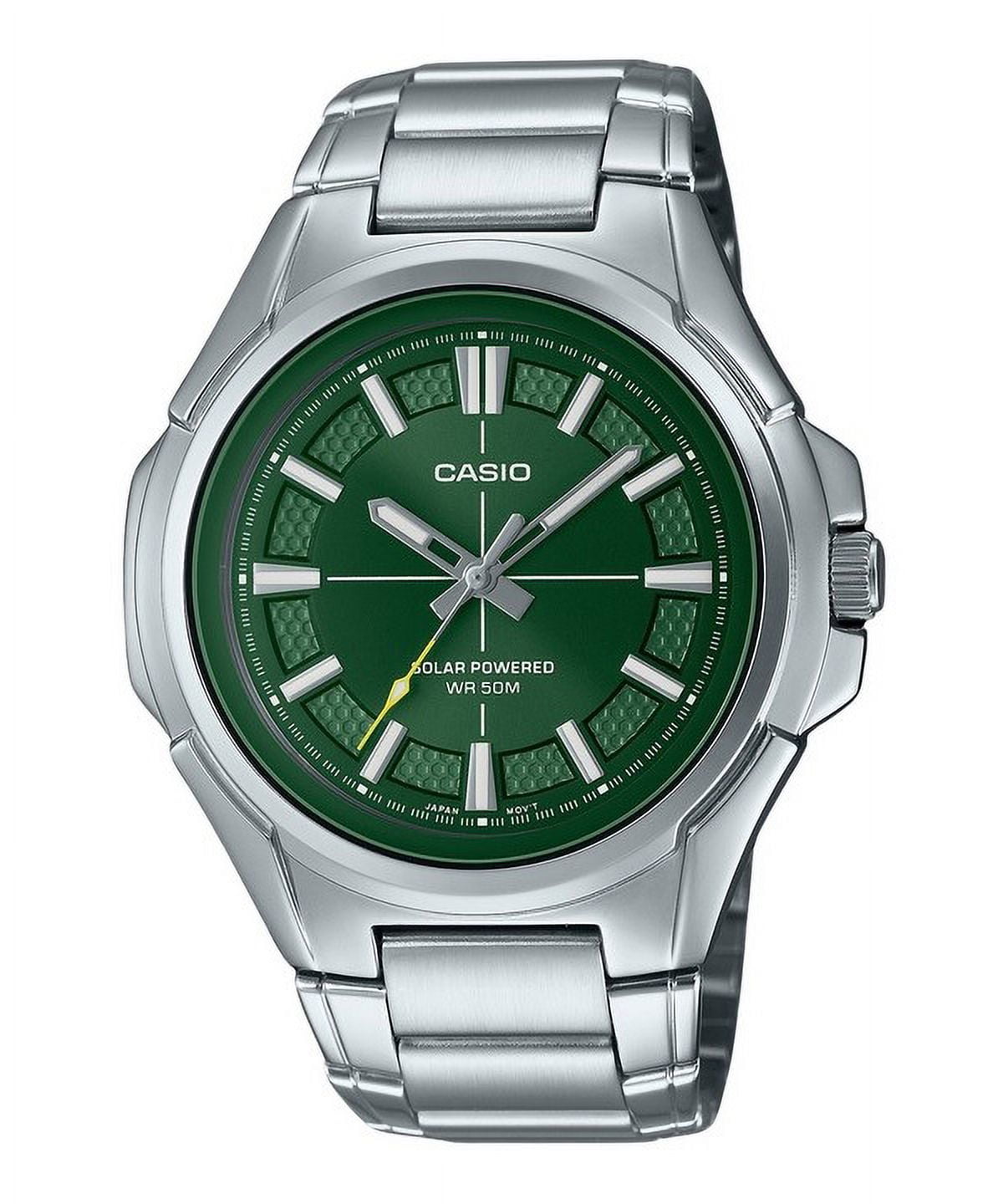Casio Standard Analog Stainless Steel Green Dial Solar MTP-RS100D-3AV ...