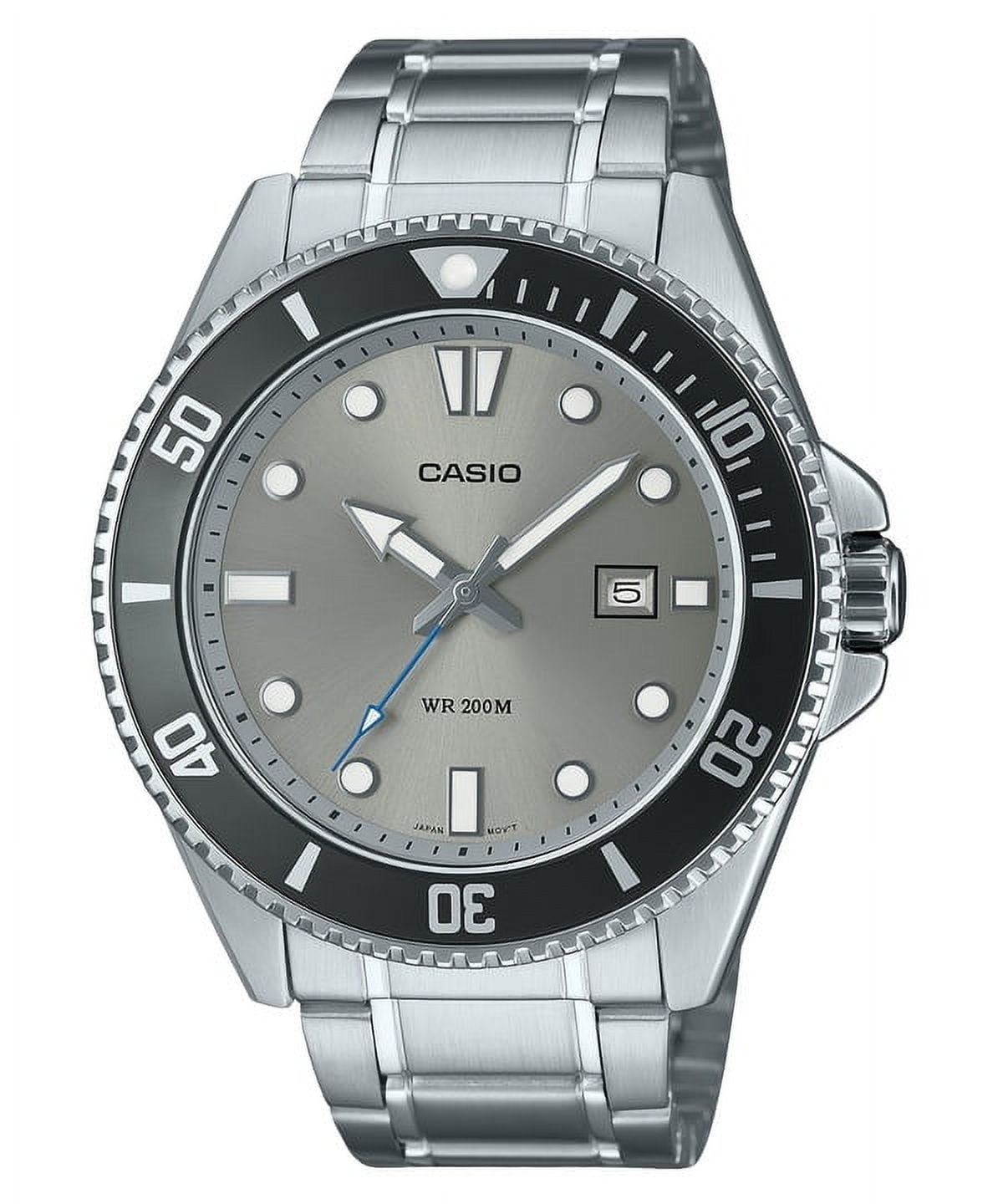 Casio Standard Analog Stainless Steel Grey Dial Quartz MDV-107D-8AV ...