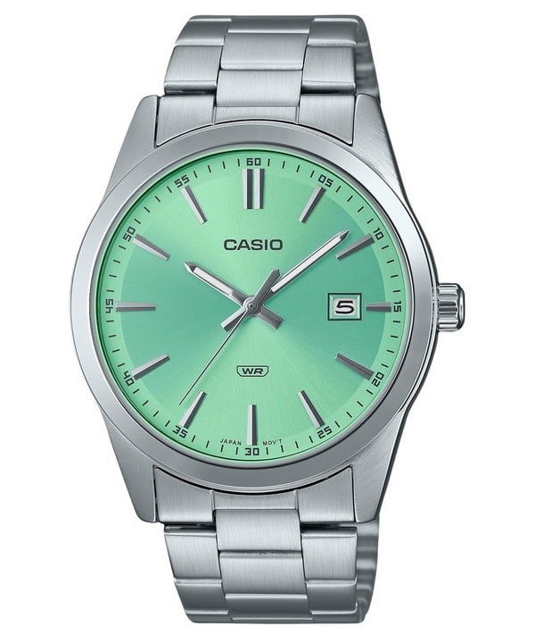 Casio Standard Analog Stainless Steel Mint Green Dial Quartz MTP-VD03D ...