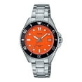 Casio Standard Analog Stainless Steel Orange Dial Quartz MDV-10D-4A1V ...
