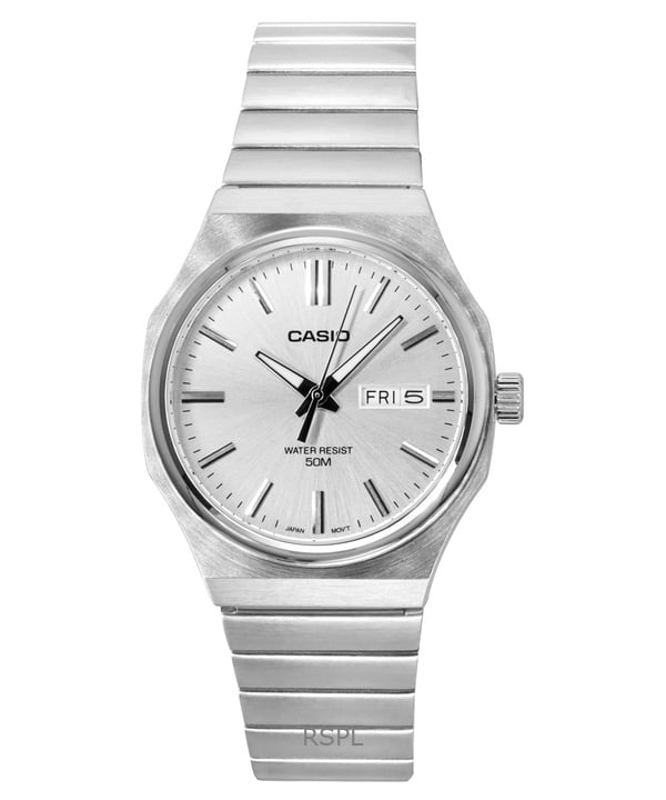 Casio Standard Analog Stainless Steel Silver Dial Quartz MTP-E735D-7AV ...