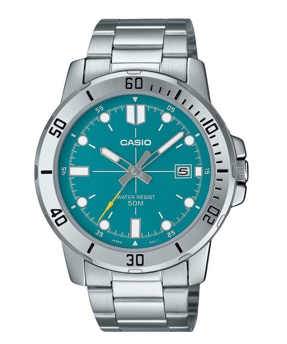 Casio Standard Analog Stainless Steel Turquoise Blue Dial Quartz MTP ...