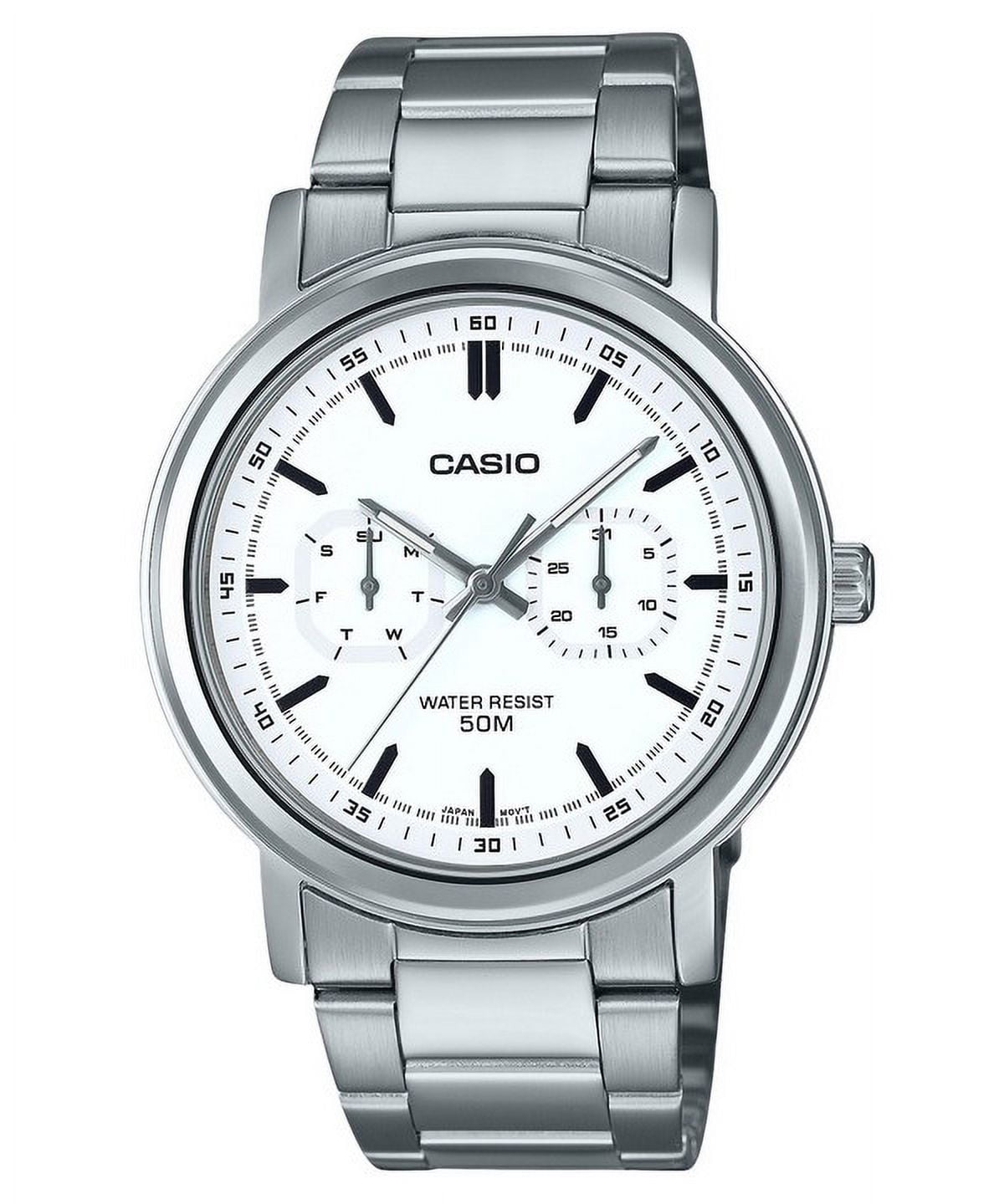 Casio Standard Analog Stainless Steel White Dial Quartz MTP-E335D-7EV ...