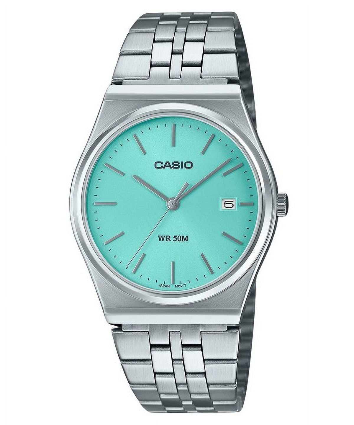 Casio Standard Stainless Steel Turquoise Dial Quartz MTP-B145D-2A1 Men ...