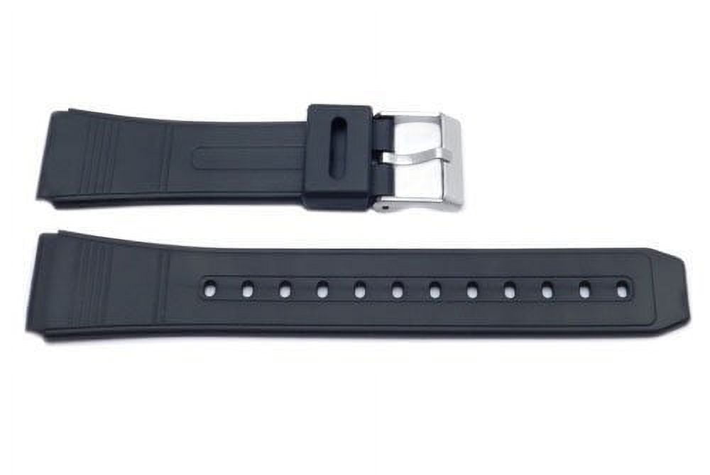 Casio Style Replacement Watch Band 20mm Black Resin with Stainless ...