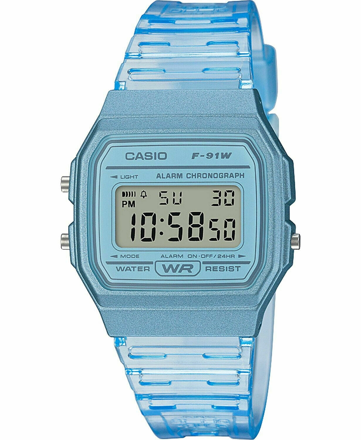 Casio Digital Watch F91WS-2, Unisex Classic Jelly Blue, Alarm ...