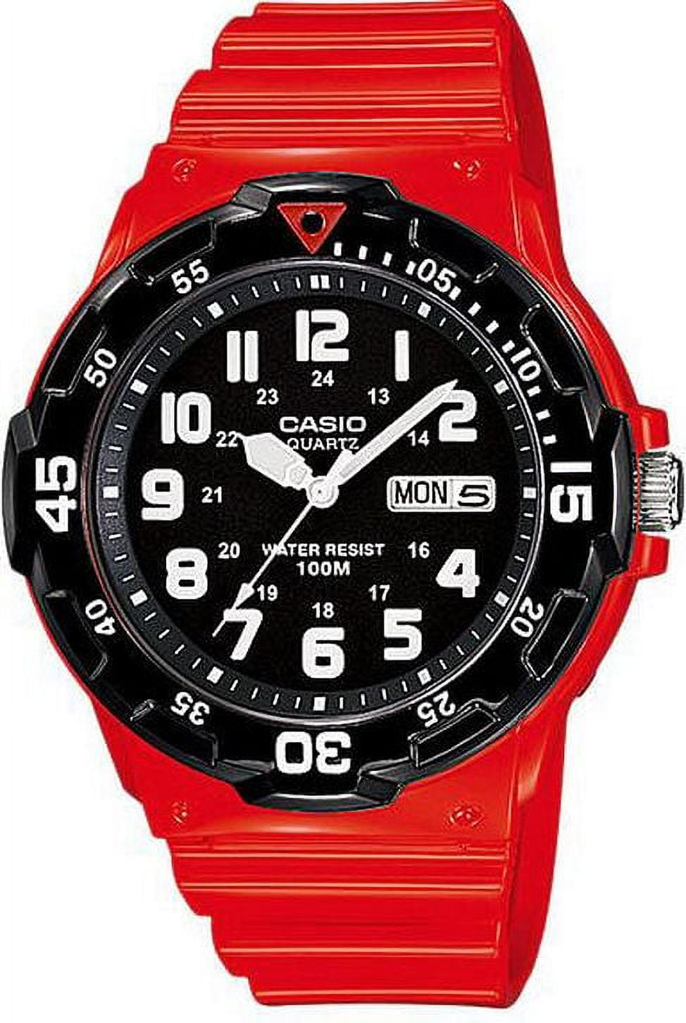 Casio Unisex Dive Style Watch with Orange Glossy Strap - Walmart.com