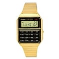 Casio Vintage Digital Calculator Watch, Gold Tone, Stainless Steel ...