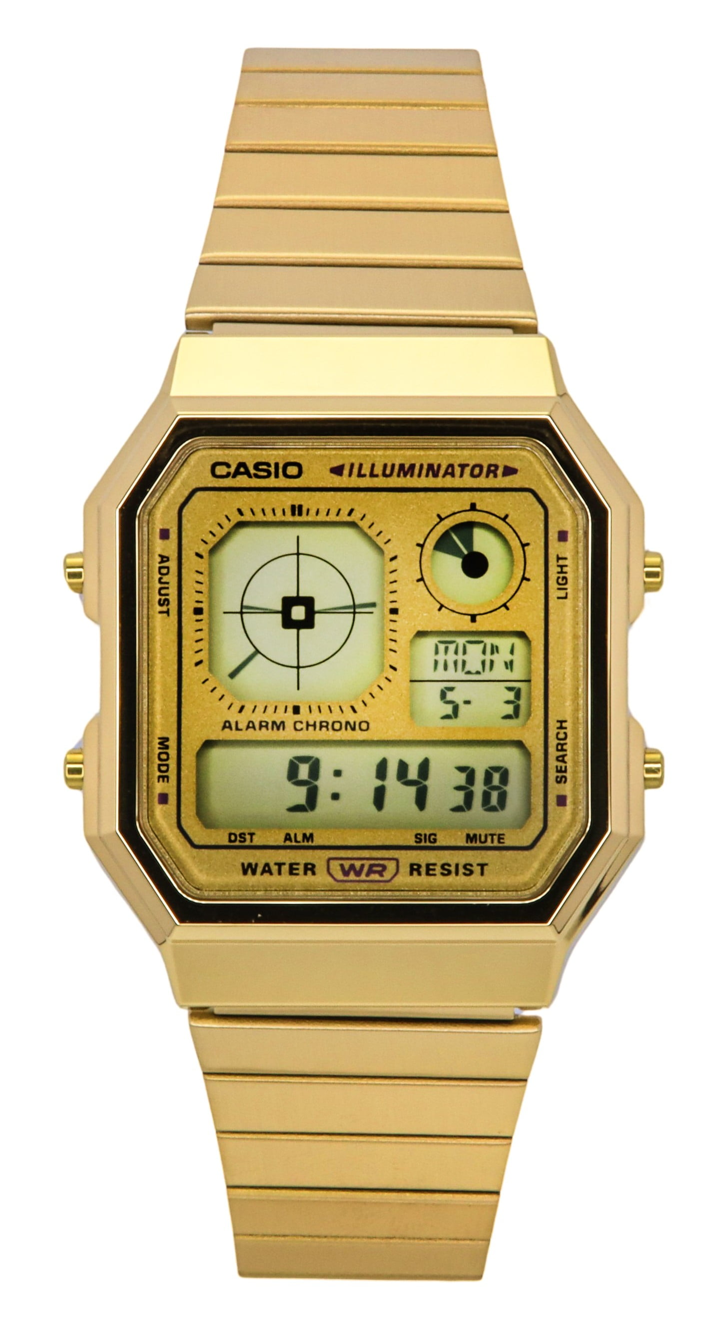Casio Vintage Digital Stainless Steel Quartz A130WEG-9A Unisex Watch - Walmart.com
