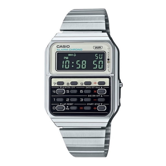Casio Vintage Heritage Colors Digital Stainless Steel Quartz CA-500WE ...
