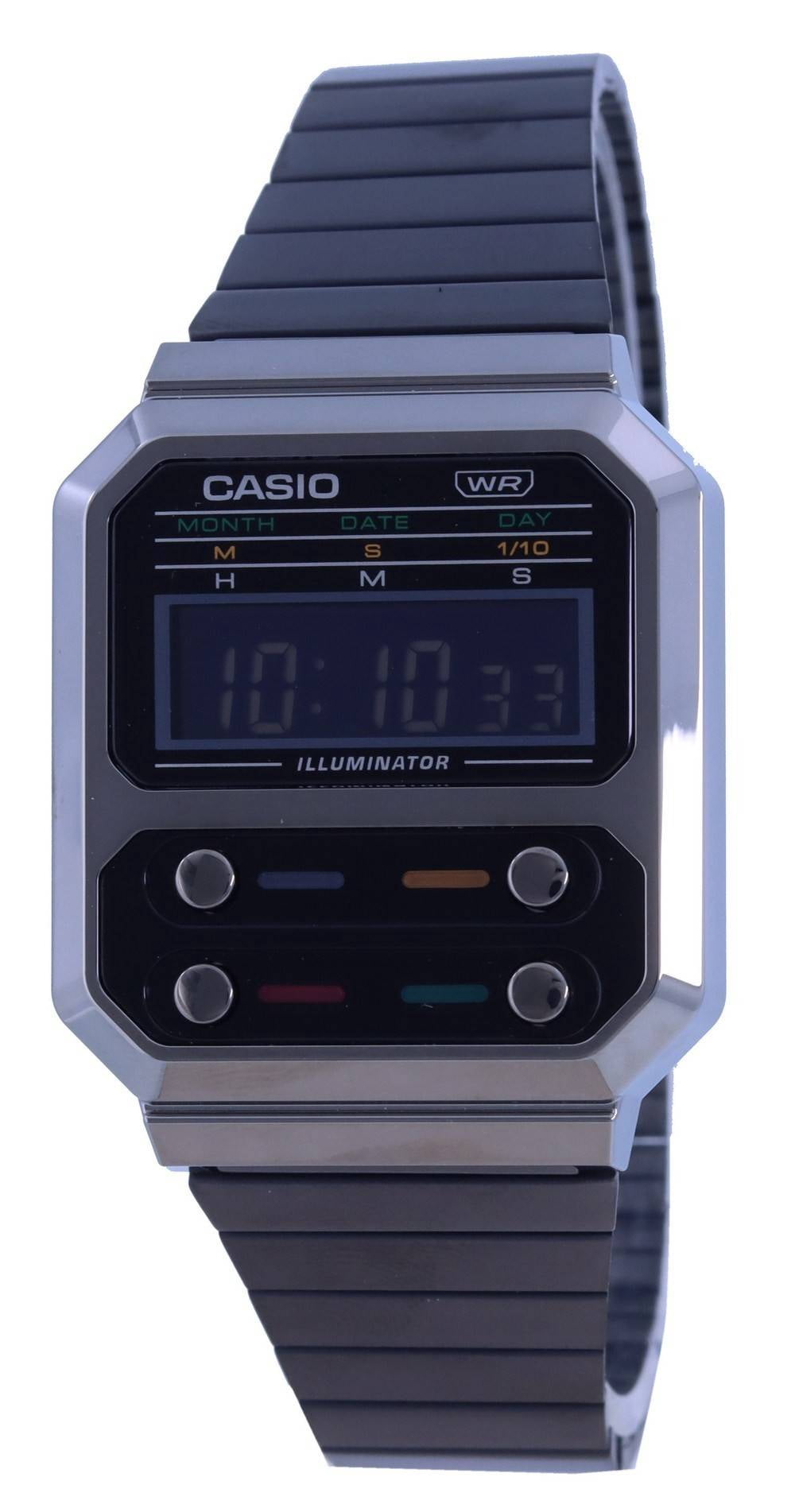 Casio Vintage Digital Stainless Steel Quartz Unisex Watch, LED ...