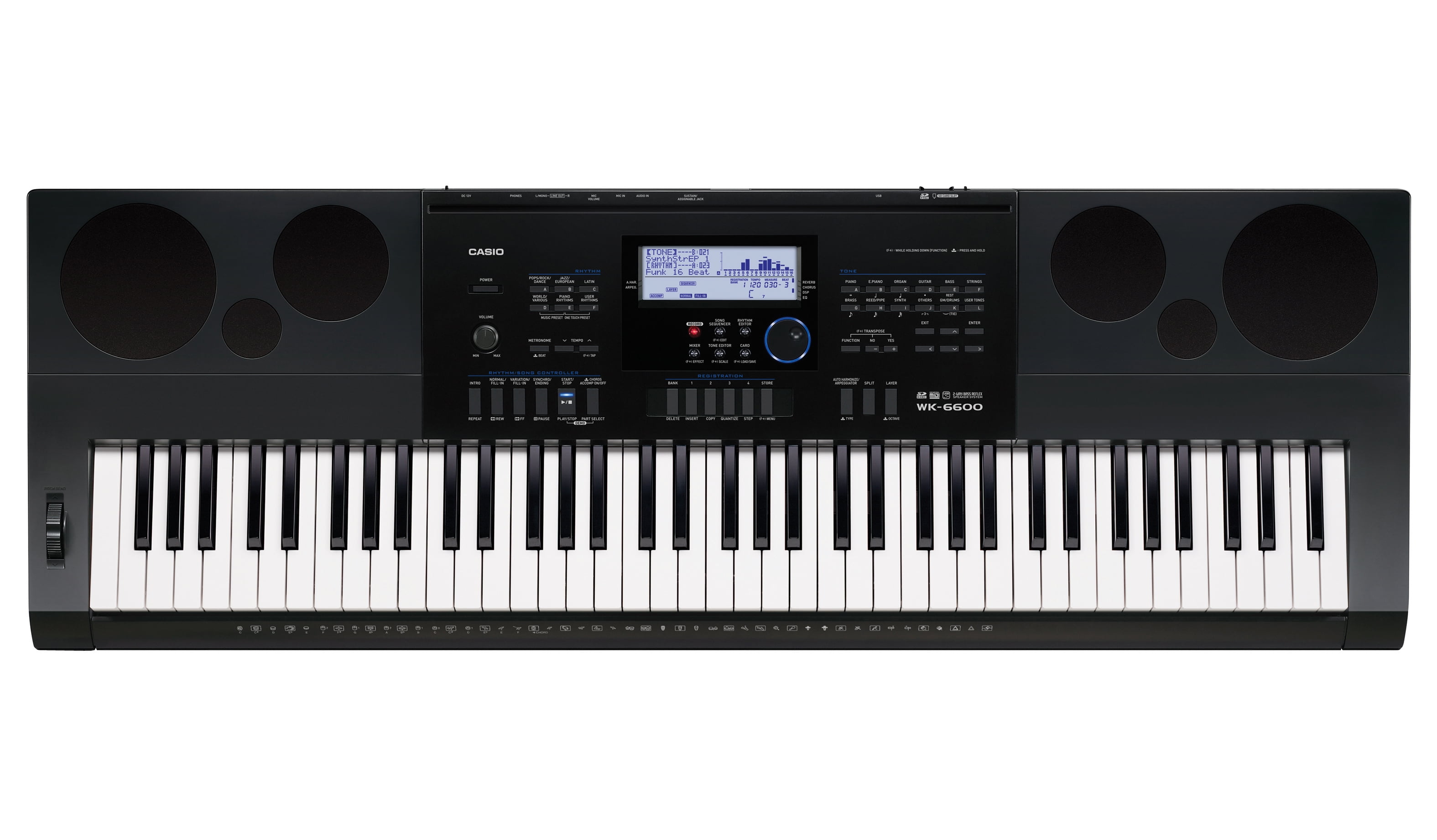Casio WK6600 76 Note Keyboard With Backlit LCD Screen - Walmart.com