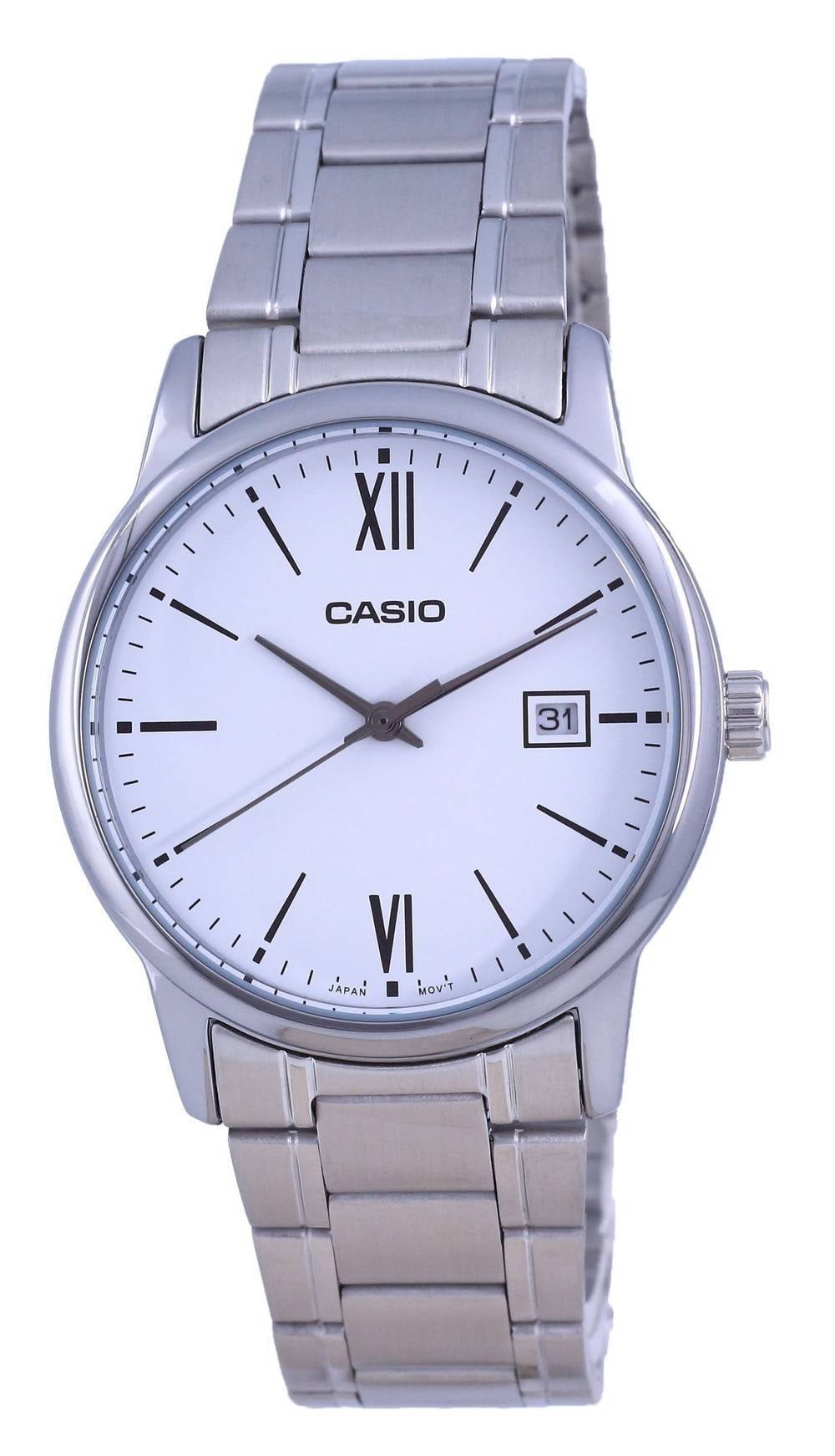 Casio White Dial Stainless Steel Analog Quartz MTP-V002D-7B3 MTPV002D-7 ...